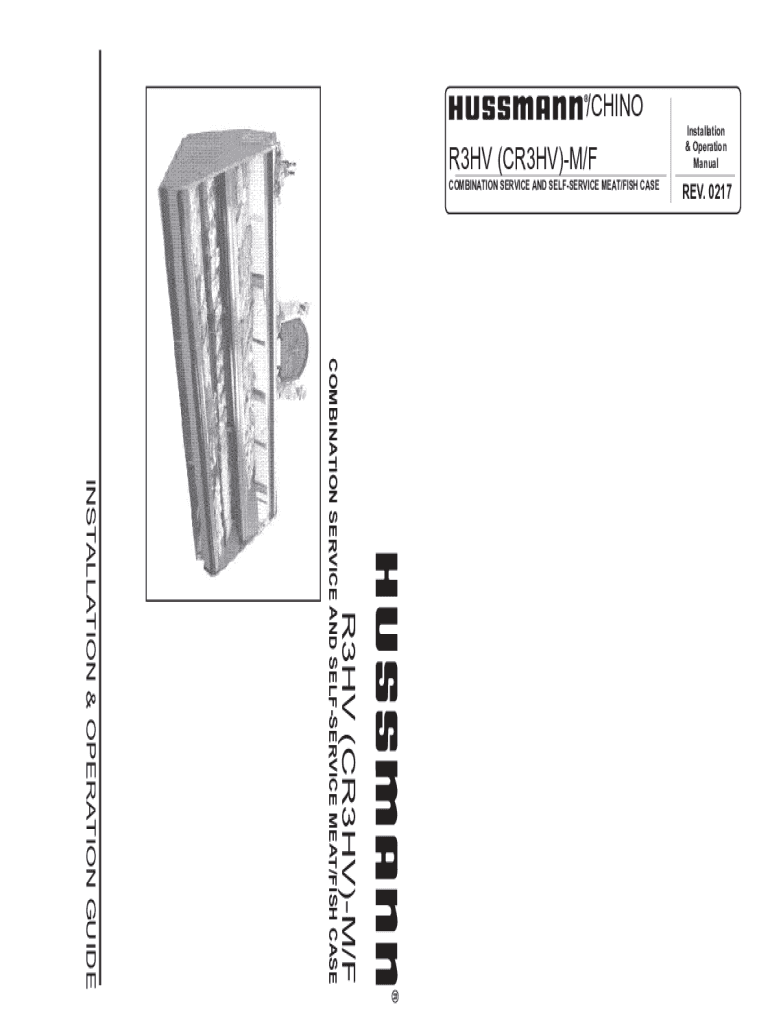 Fillable Online Hussmann CR3-F Installation And Operation Manual Fax ...