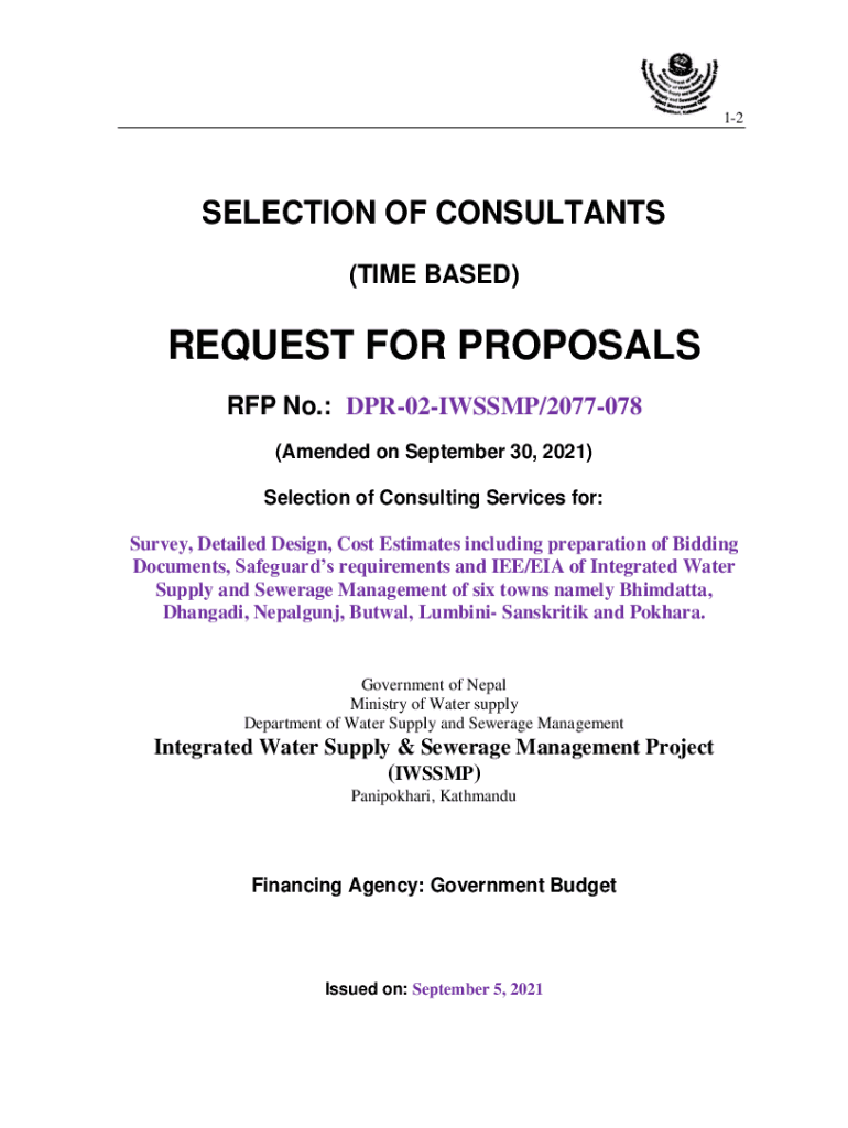 Fillable Online Draft RFP Consultant Services Procurement Template Fax ...