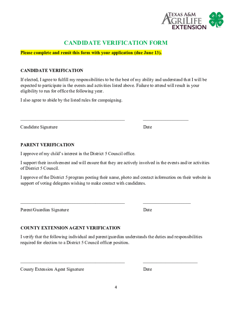 Fillable Online d54-h tamu CANDIDATE VERIFICATION FORM Fax Email Print ...