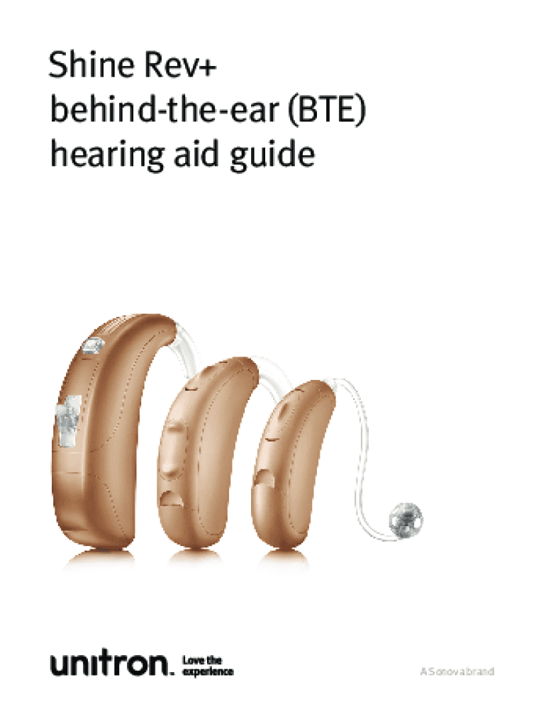 Fillable Online Shine Rev behind-the-ear (BTE) hearing aid guide Fax ...