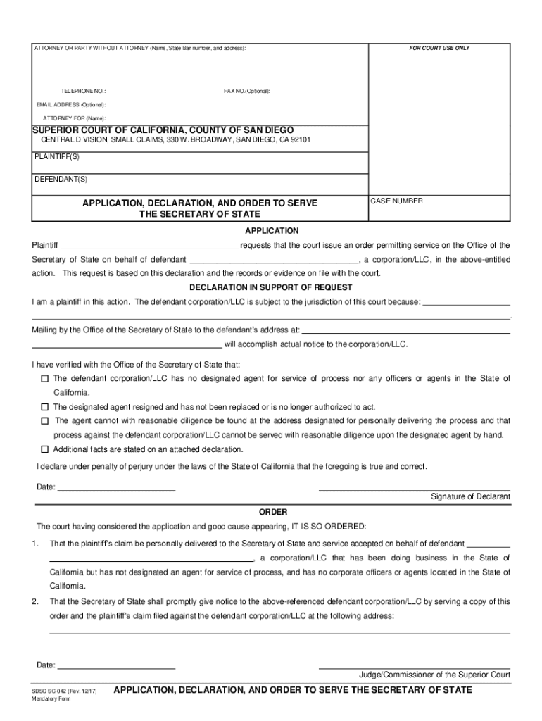 Fillable Online FL-115 Proof of Service of Summons Fax Email Print ...