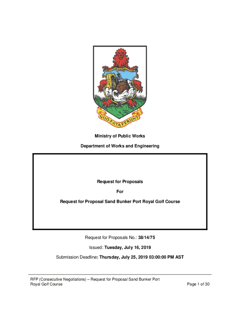 Fillable Online Request for Proposal Sand Bunker Port Royal Golf Course ...