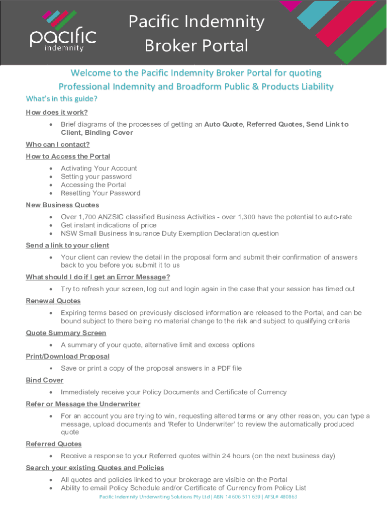 Fillable Online Professional Indemnity Claims - Pacific Indemnity Fax ...