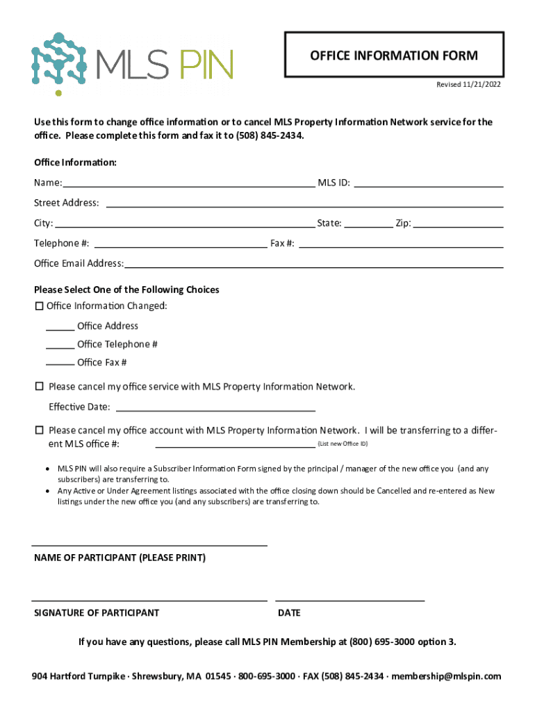 Fillable Online Office Information Form.pub Fax Email Print - pdfFiller