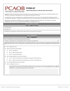 Fillable Online FORM AP - PCAOB Fax Email Print - pdfFiller
