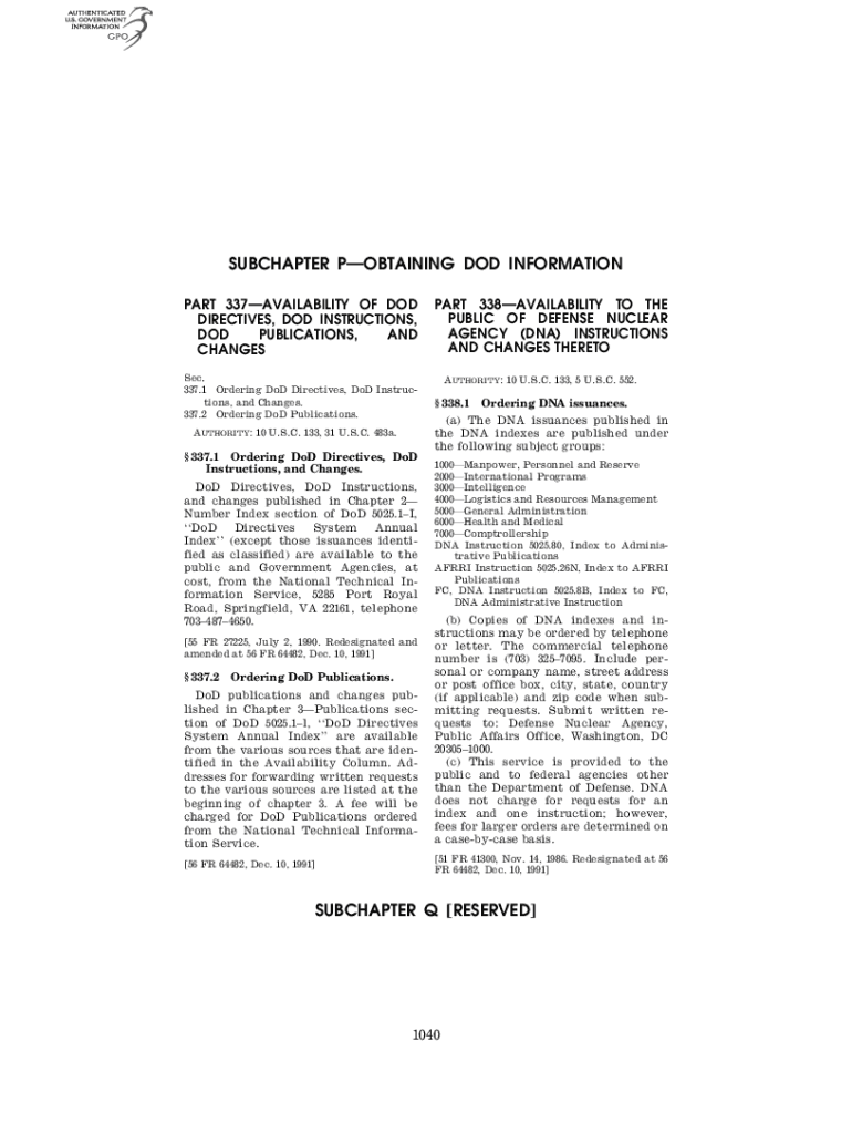 Fillable Online Forms, Directives, Instructions - Department of Defense ...