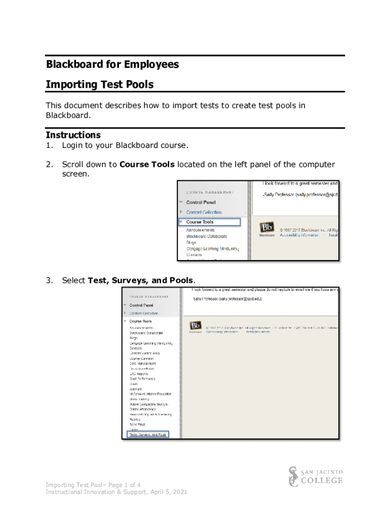 Fillable Online Uploading Test Pools to Blackboard - Wichita State ... Fillable Online Uploading Test Pools to Blackboard - Wichita State ...