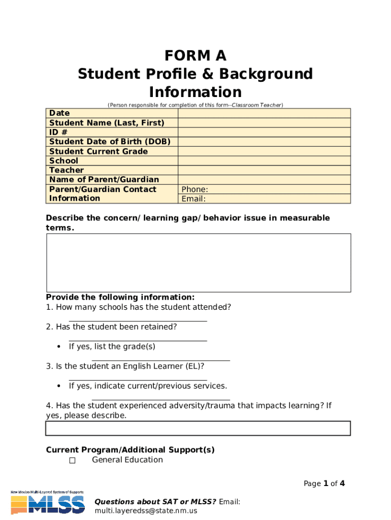 Student Profile Student ination sheet ... - Pinterest Doc Template | pdfFiller