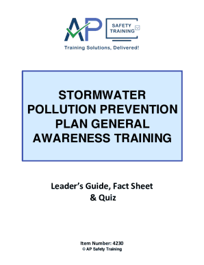 Fillable Online Storm Water Pollution Prevention Plan General Awareness ...