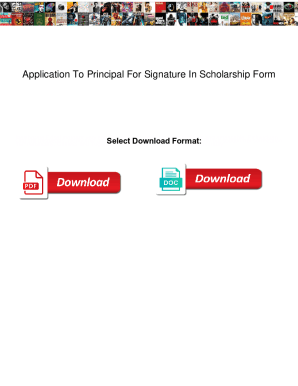 Fillable Online Application To Principal For Signature In Scholarship ...