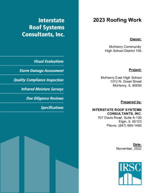 Fillable Online Interstate Roof Systems Consultants: Roofing services ...