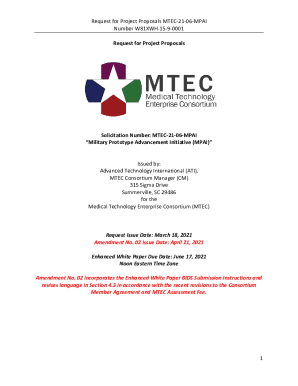 Fillable Online Request for Project Proposals MTEC-22-02-MPAI Fax Email ...