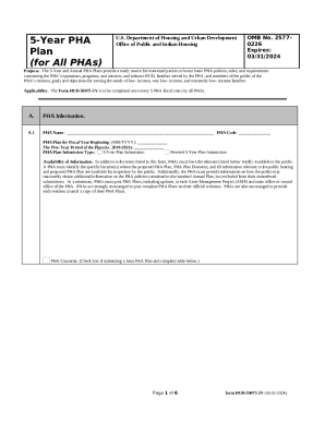 5-Year PHA Plan (for All PHAs) - Four Square Community Action Doc ...