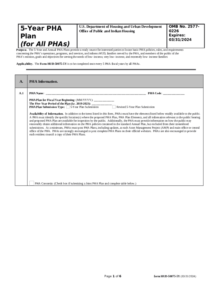 5-Year PHA Plan (for All PHAs) - Four Square Community Action Doc ...