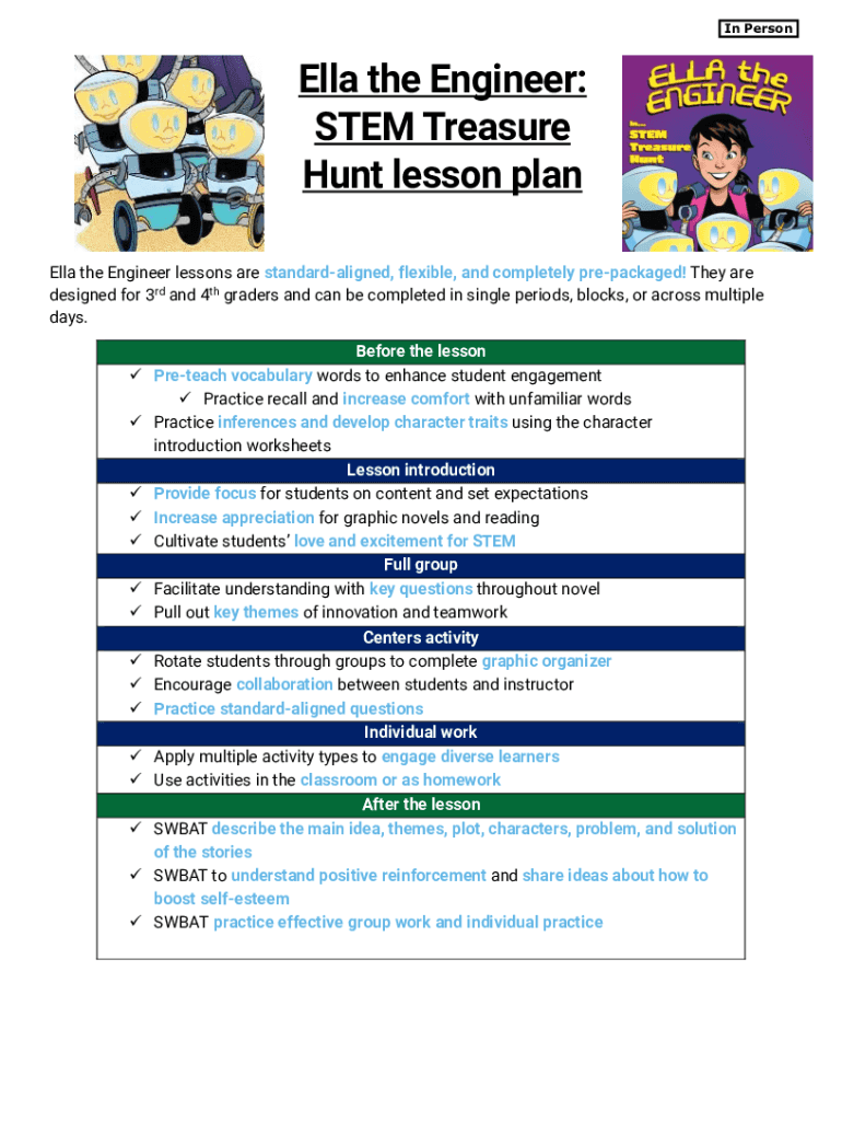 Fillable Online Ella the Engineer: STEM Treasure Hunt virtual lesson ...