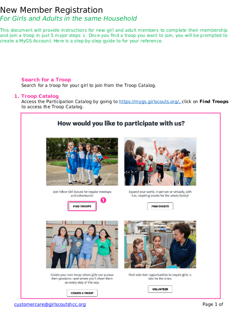 New Member Registration - Girl Scouts of Northern California Doc Template | pdfFiller