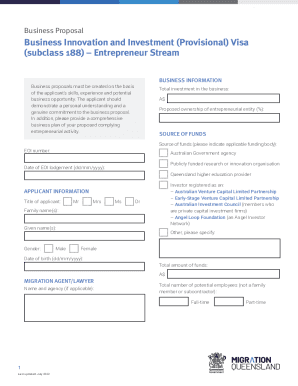 Fillable Online Migration Queensland Business Innovation and Investment ...