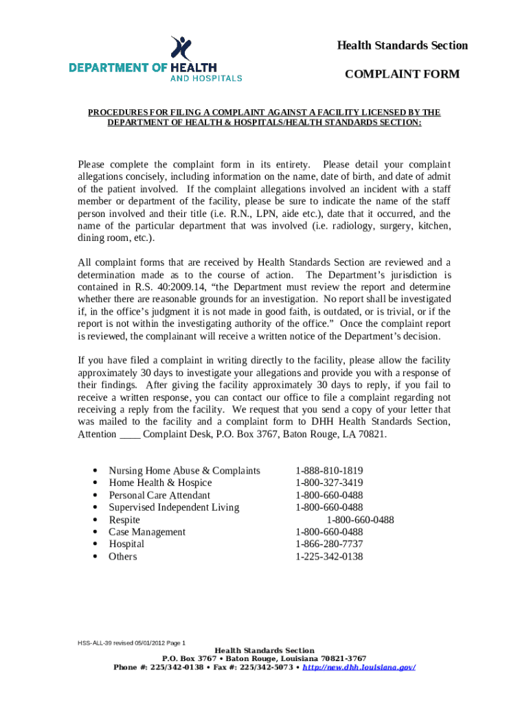 File a Complaint with BCHS - State of Michigan Doc Template | pdfFiller