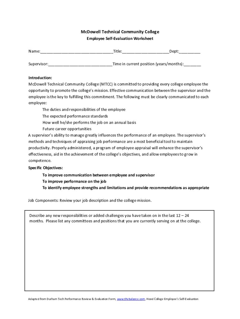 Fillable Online Self-Evaluation Sample Responses (With Tips for Writing One) Fax Email Print ...