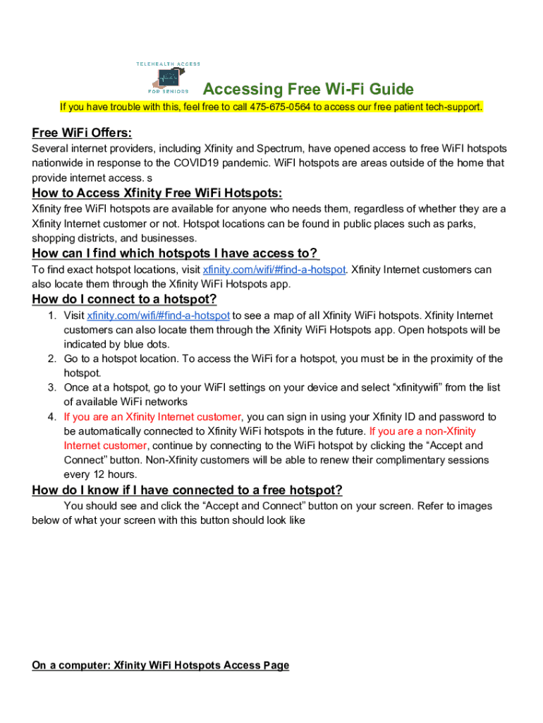 Fillable Online Accessing Free Wi-Fi Guide Fax Email Print - pdfFiller