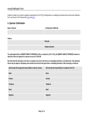 Annual Notification - Financial Conduct Authority Doc Template | pdfFiller