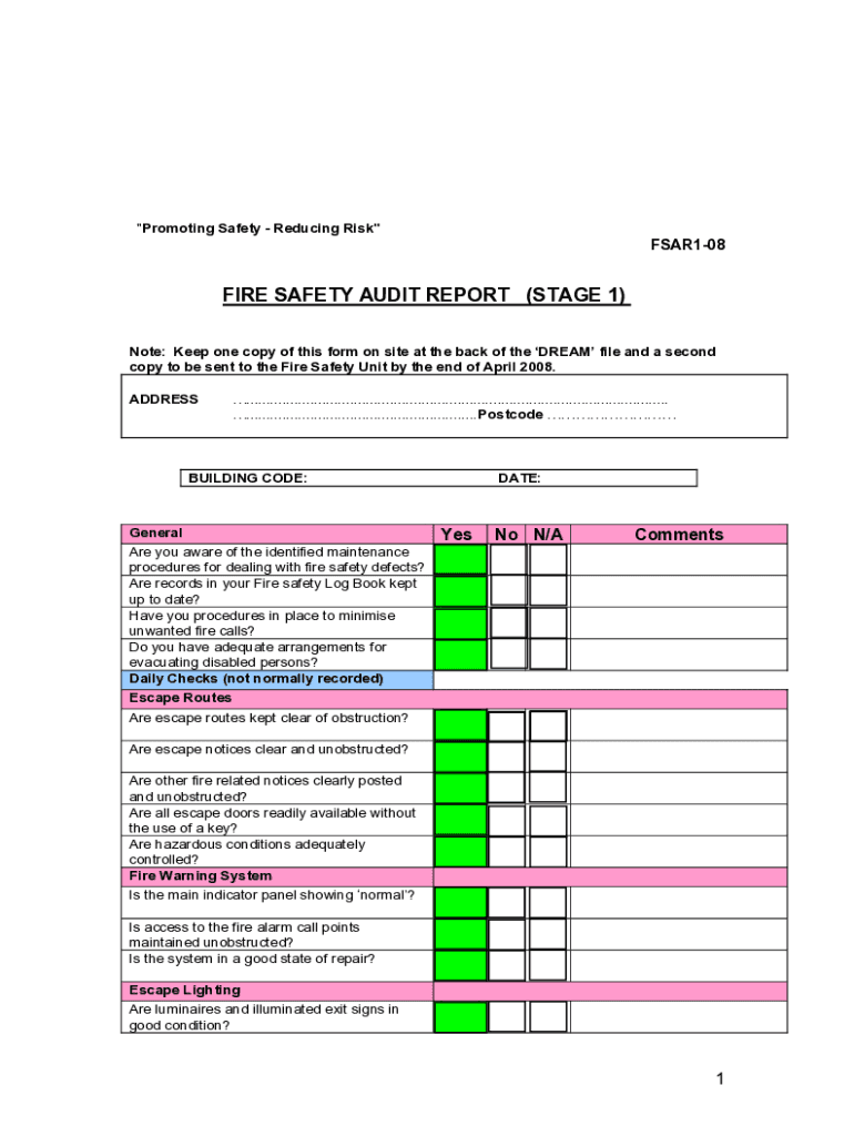 Fillable Online Fire Audit Report Sample. Report Template Fax Email ...