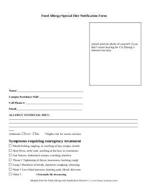 Adapted from the Food Allergy and Anaphylaxis Network 7/11 Food Allergy ...