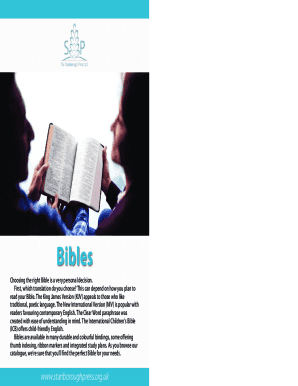 Fillable Online How to Choose a Bible Version - The Chara Project Fax Email Print - pdfFiller