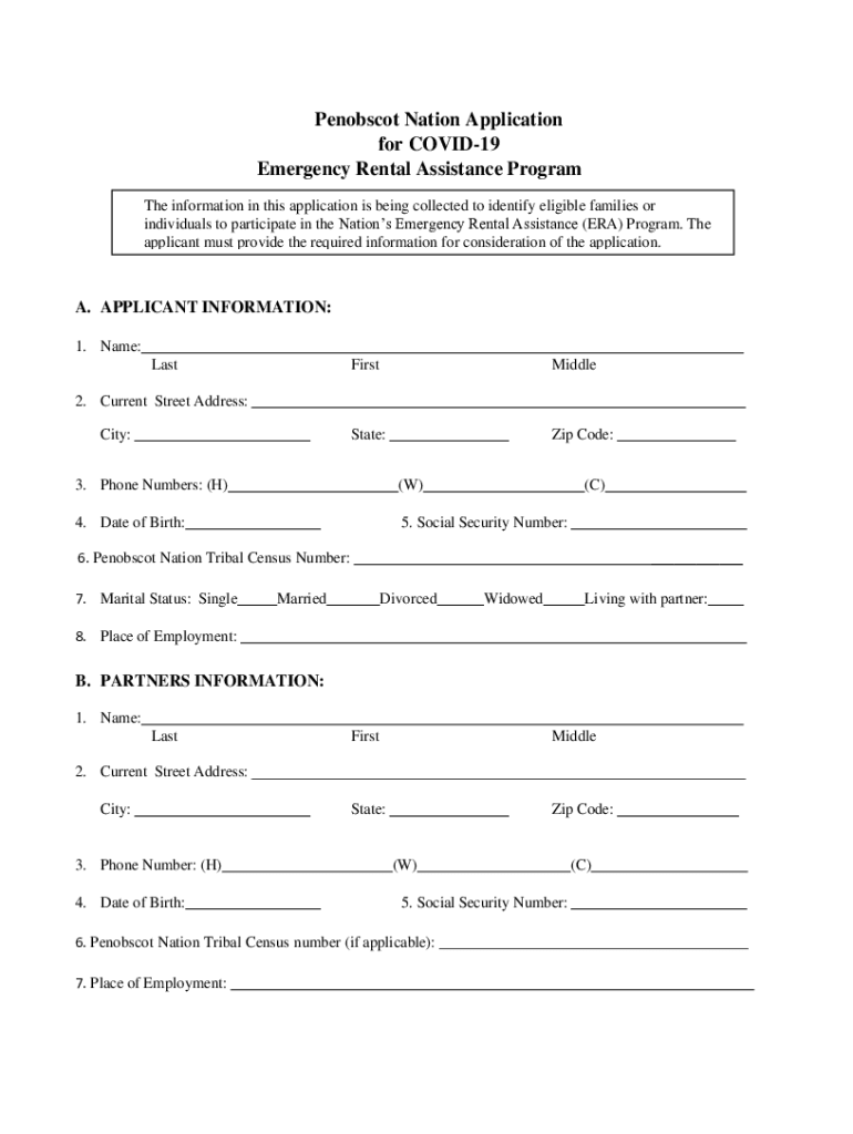 Fillable Online Penobscot Nation Application Fax Email Print - pdfFiller