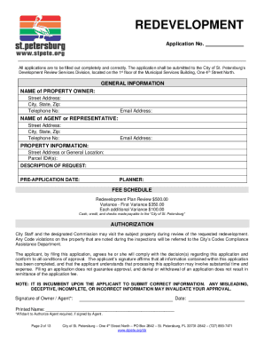 Fillable Online Redevelopment Application fillable ada Fax Email Print ...