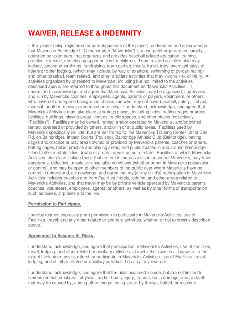 Fillable Online WAIVER Form Fax Email Print - pdfFiller