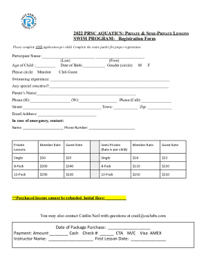 Fillable Online registration form - Paso Robles Sports Club Fax Email ...