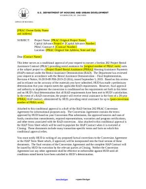 RAD PRAC Approval Letter Template - HUD Doc Template | pdfFiller