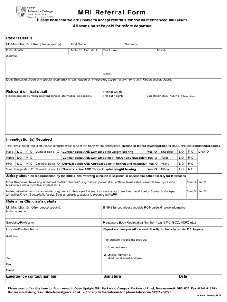 Fillable Online Navigating The Referral Process For Imaging Health