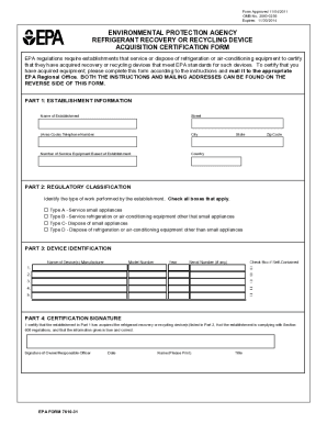 Fillable Online Refrigerant Recovery Paperwork. Programs and Services ...