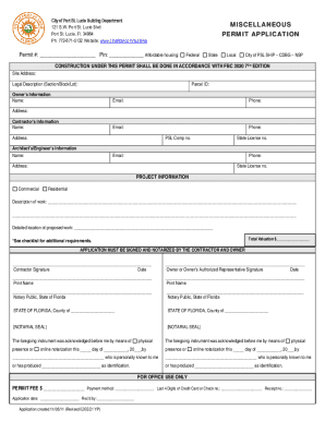 Fillable Online Affidavits, Forms, and Misc. Information - Port St ...