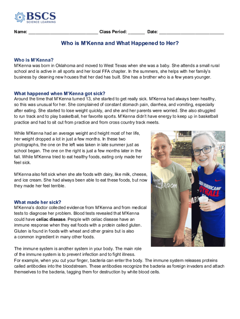 Fillable Online media bscs Who is M'Kenna and What Happened to Her? Fax ...