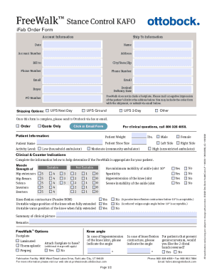 Fillable Online Otto Bock Free Walk, Kit, BeigeFreewalk Orthotic ...
