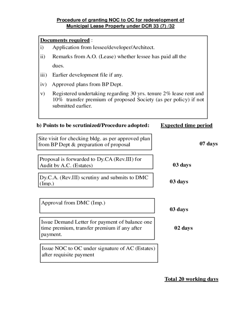 Fillable Online Procedure of granting NOC to OC for redevelopment of Fax Email Print - pdfFiller