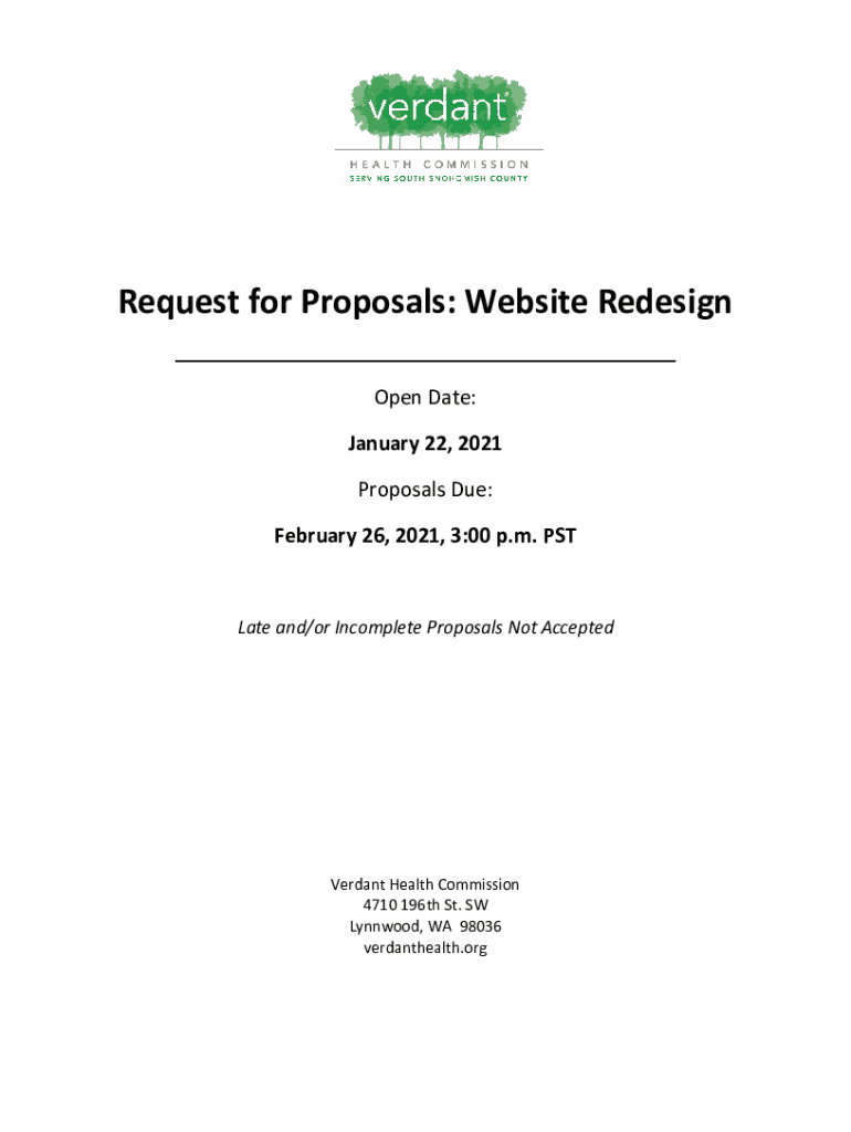 Fillable Online Request for Proposals (RFP) Project Title: Redesign ... - NACHC Fax Email Print ...