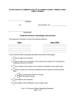 Fillable Online From I-14 Counter-Affidavit Regarding Relocation Page 1 ...