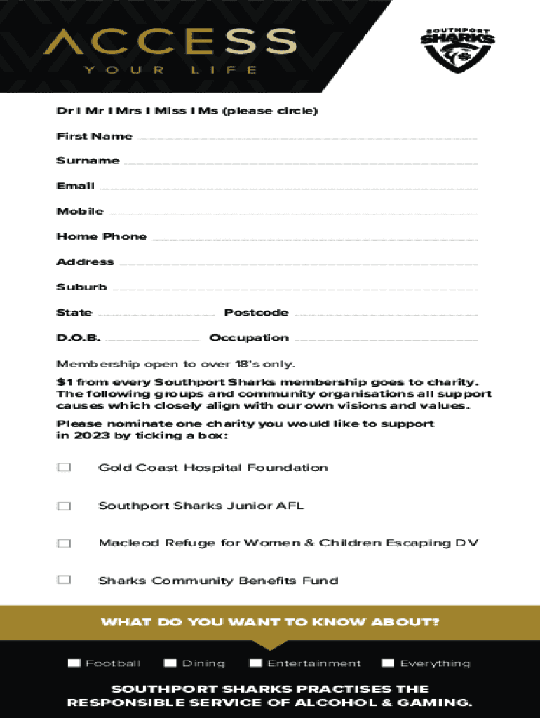 Fillable Online 2023 Membership Form Fax Email Print - pdfFiller
