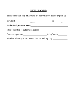 Fillable Online AUTHORIZATION TO PICK UP A CHILD FROM THE ... - NET Fax ...