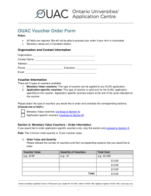 Fillable Online OUAC Voucher Request Form - Western University Fax ...