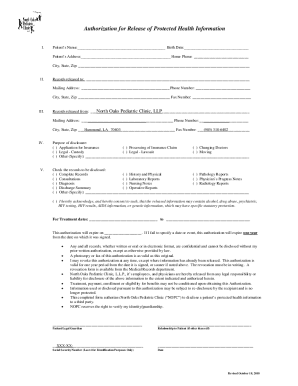 Fillable Online Medical Records Release Form.pdf - North Oaks Pediatric ...