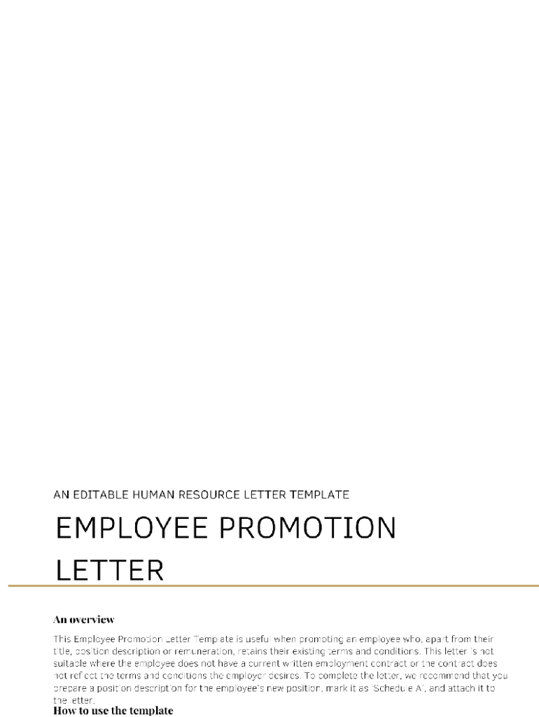 Relocation or Promotion Letter to Employee Doc Template | pdfFiller