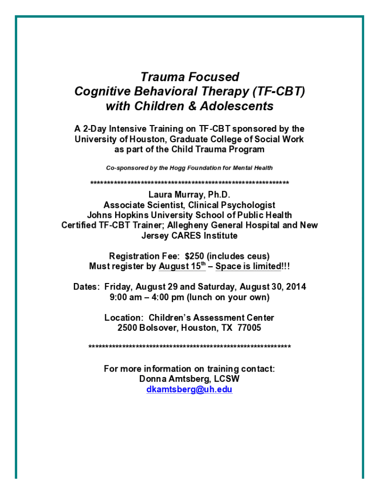 Fillable Online Trauma-focused cognitive behavioural therapy for young ... Fax Email Print ...