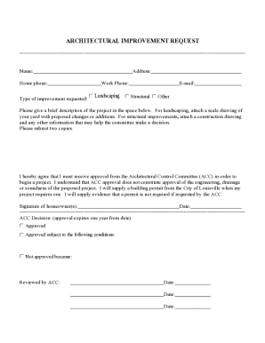 Fillable Online ACC Application Request Form - Park VillageHOA Fax Email Print - pdfFiller