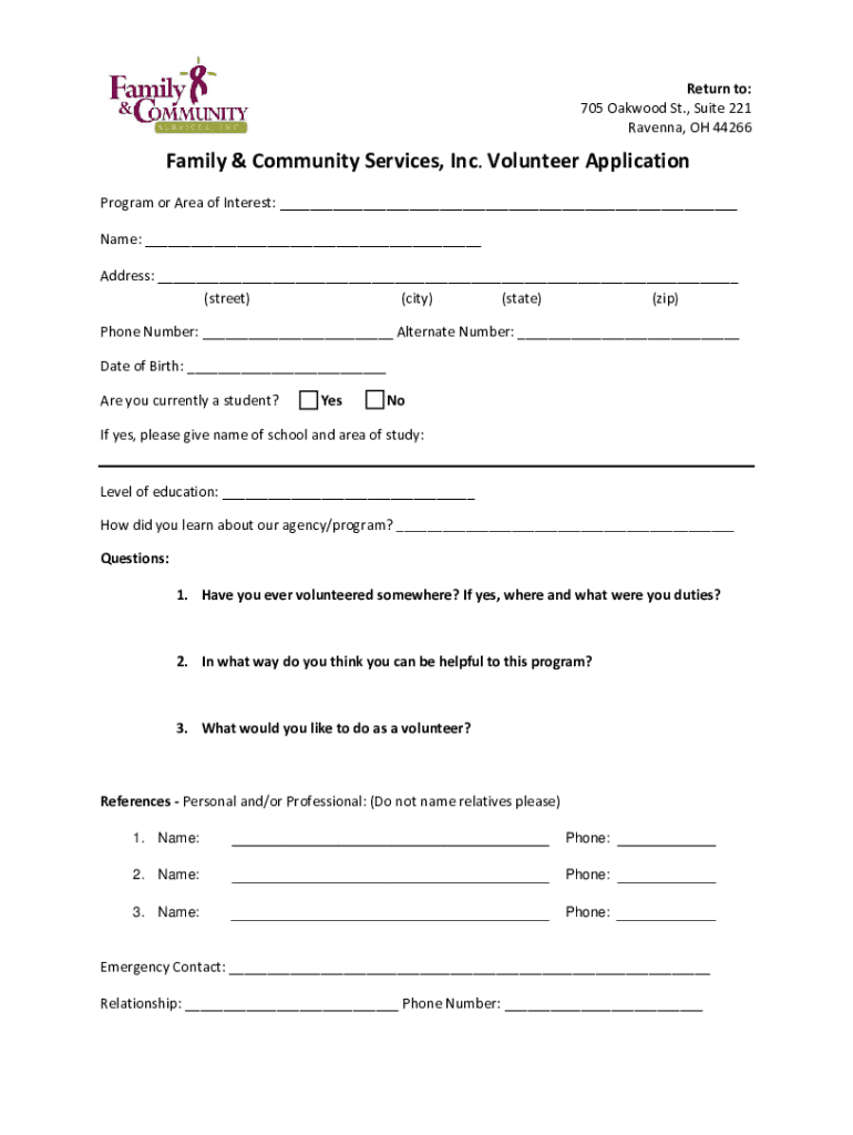 Fillable Online Programs provided by: Family and Community Services, Inc. Fax Email Print ...