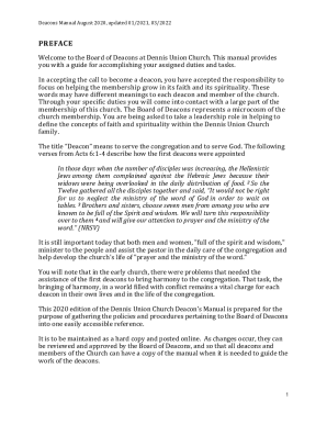 Fillable Online Deacon's Training Manual - Baptist Church Planters Fax ...